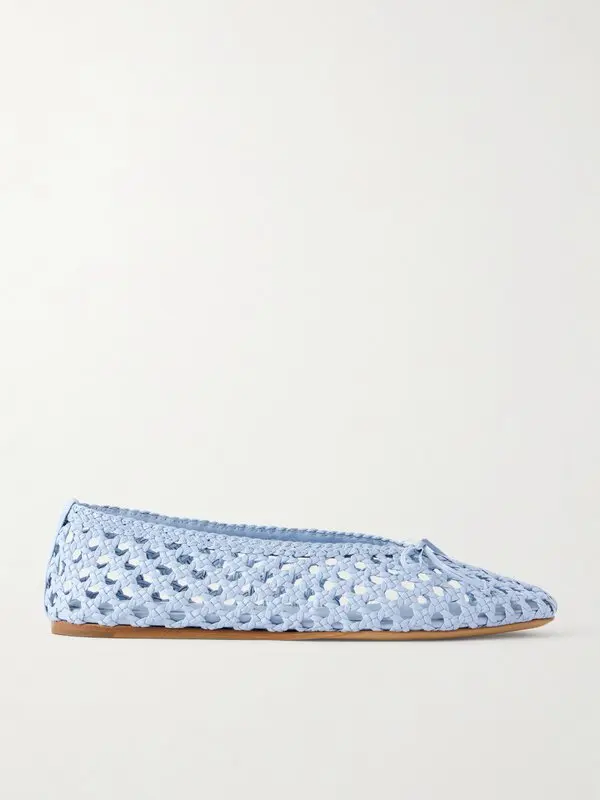 Le Monde Beryl Woven Leather Ballet Flats - Blue