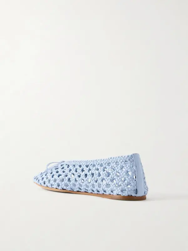 Le Monde Beryl Woven Leather Ballet Flats - Blue