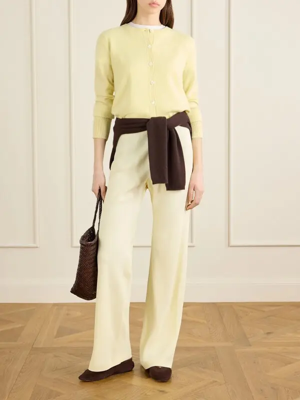 LA LIGNE Solid Lean Lines Cashmere Cardigan