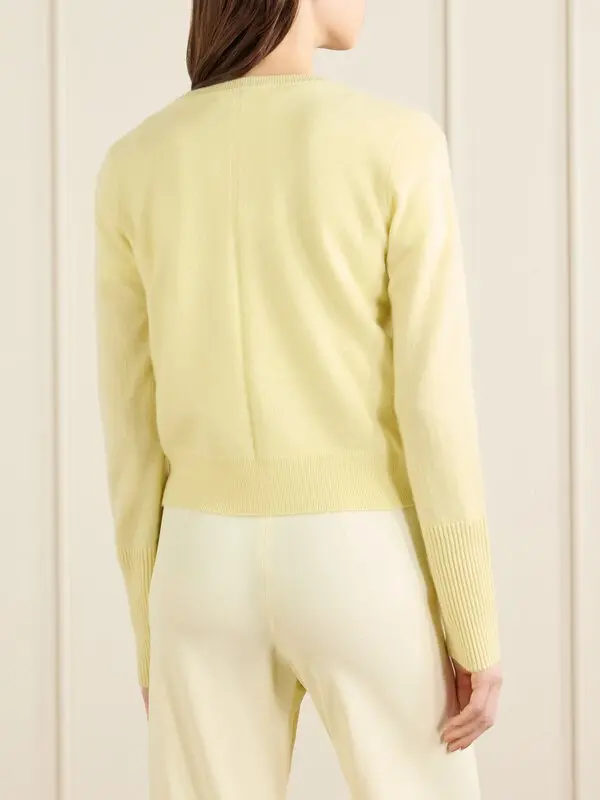 LA LIGNE Solid Lean Lines Cashmere Cardigan