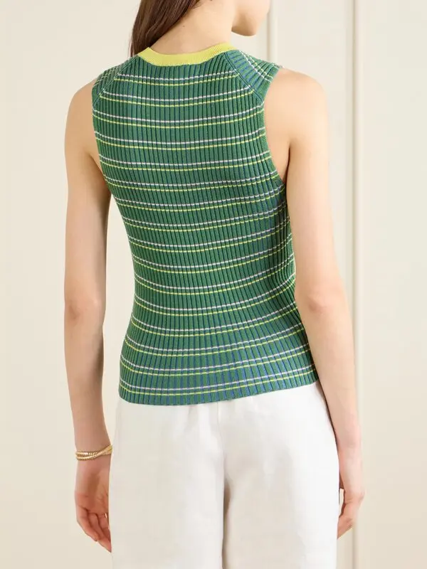 LA LIGNE Iggy Striped Merino Wool Top