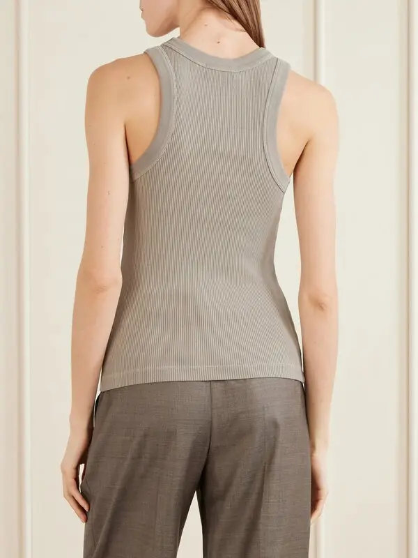 AGOLDE Leigh Ribbed Organic Cotton Tank - Brown