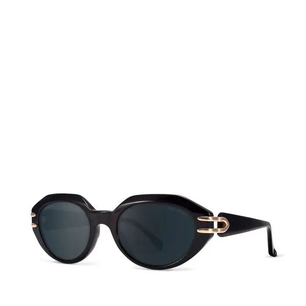 ASPINAL OF LONDON Amelia Oval Tortoiseshell Sunglasses - Black