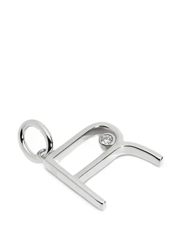Monica Vinader Solitaire Initial Diamond Pendant - Silver
