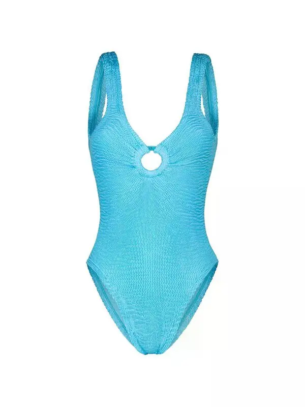 PARAMIDONNA Romana Textured One Piece Swimsuit - Blue