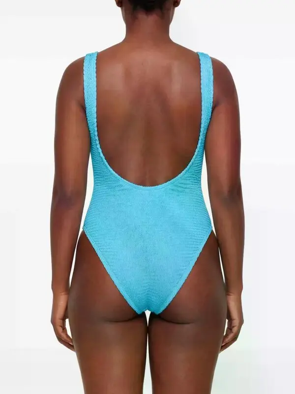 PARAMIDONNA Romana Textured One Piece Swimsuit - Blue