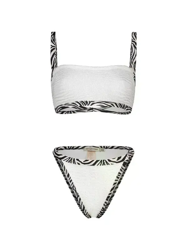 PARAMIDONNA Ava Zebra-print Bikini - White