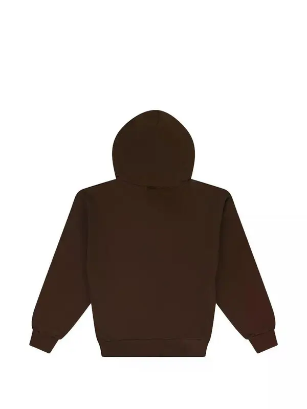 SP5DER Rhinestone-embellished Web-motif Hoodie - Brown