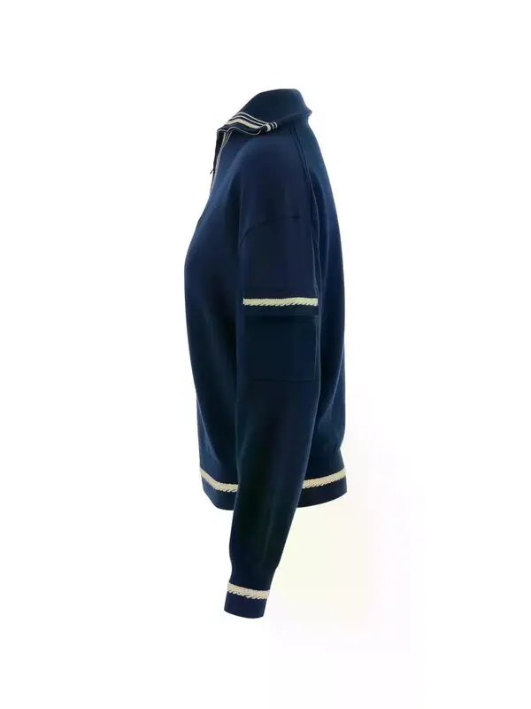 Guest In Residence Polo-collar Sweater - Blue