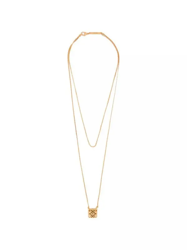 Loewe Anagram Bombé Pendant Necklace - Gold