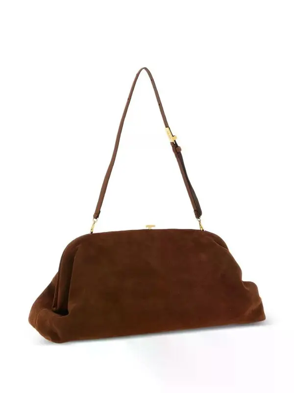 Alberta Ferretti Suede Pressure Closure Clutch - Brown