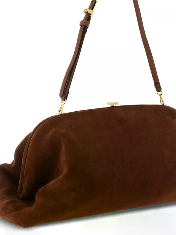 Alberta Ferretti Suede Pressure Closure Clutch - Brown