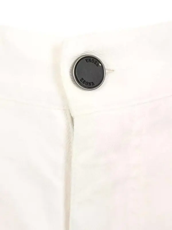 Zegna Logo-patch Trousers - White