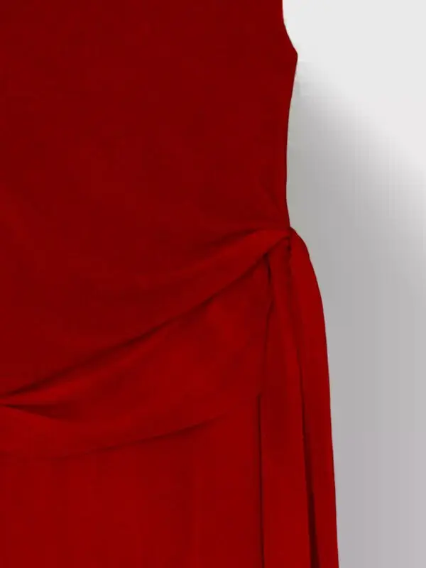 GANNI Long Dress In Marl Mesh - Red
