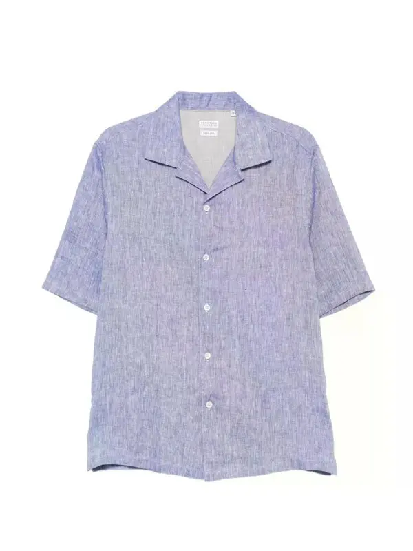 Brunello Cucinelli Camp-collar Shirt - Blue