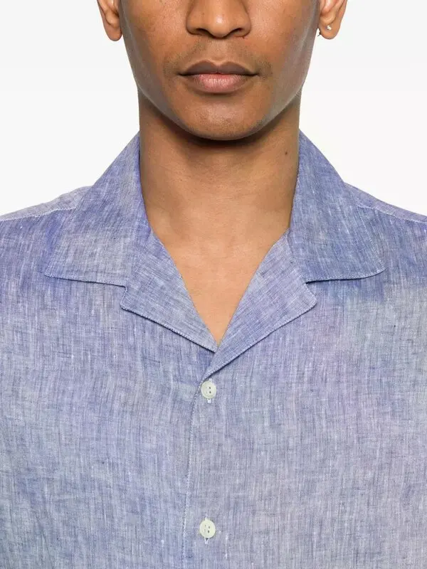 Brunello Cucinelli Camp-collar Shirt - Blue