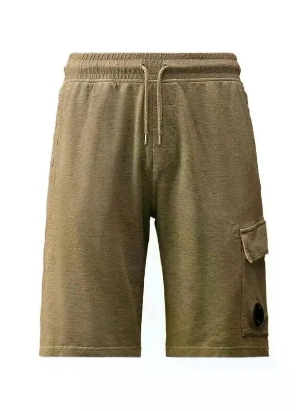 C.P. COMPANY Light Fleece Cargo Sweatshorts With Lens Detail - Grey