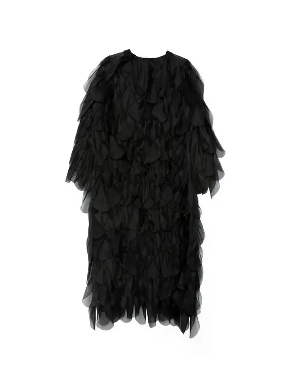 Max Mara Lauto Ruffled Coat - Black