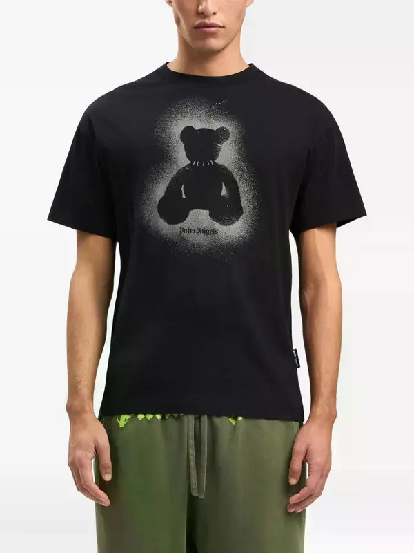 Palm Angels Spray Bear T-shirt - Black