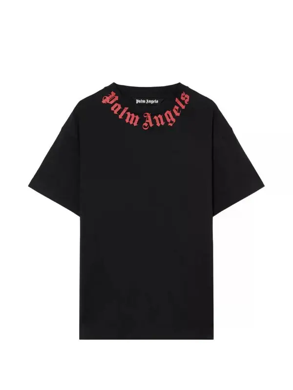 Palm Angels Neck-logo T-shirt - Black