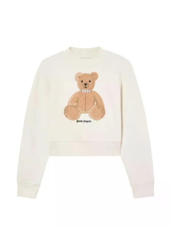 Palm Angels Bear Fitted Sweatshirt - White