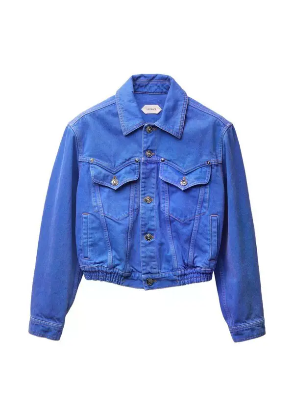Versace Buttoned Crop Jacket - Blue