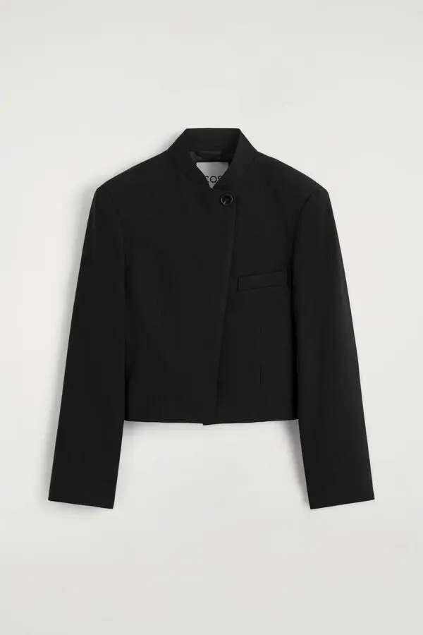 Cos Cropped Structured Linen Blazer