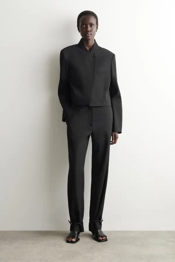 Cos Cropped Structured Linen Blazer