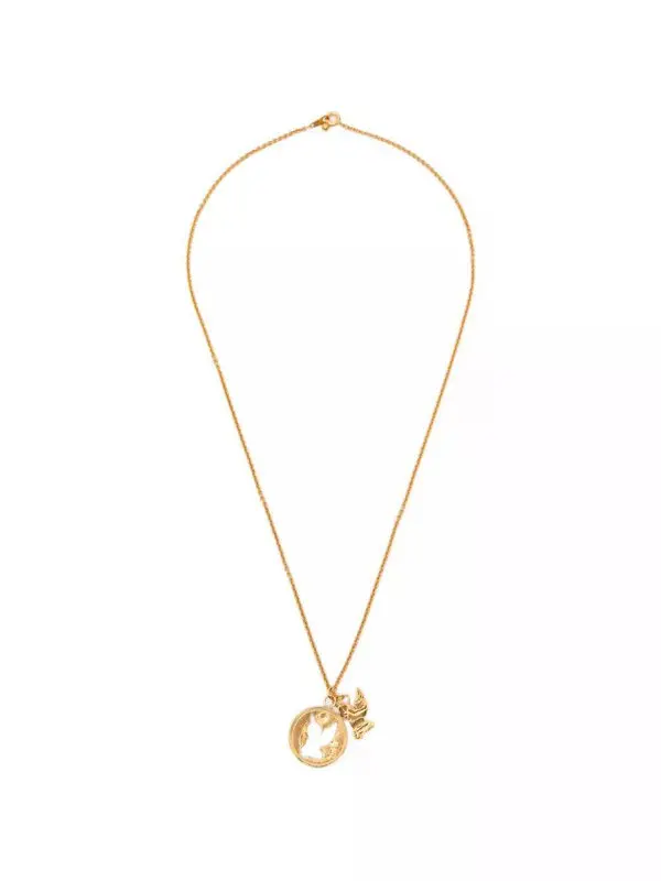 MASU Angel Hole Coin Pendant Necklace - Gold