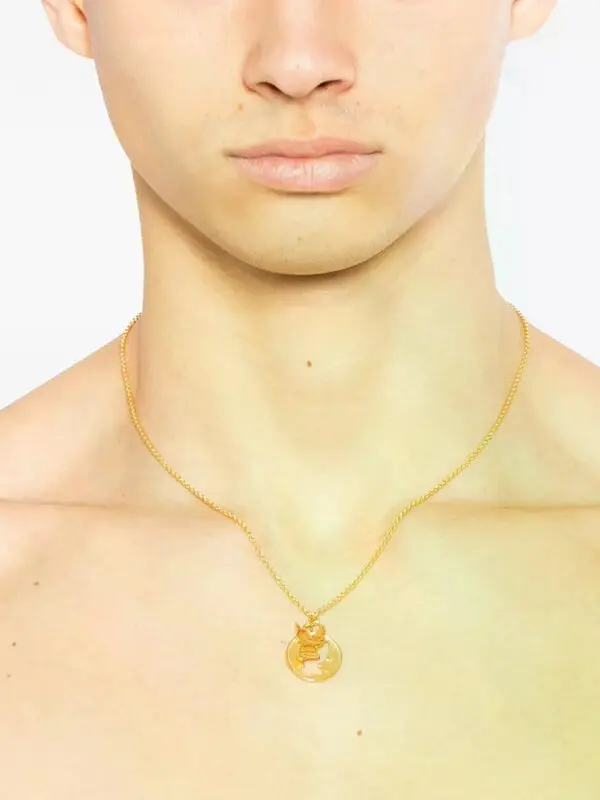 MASU Angel Hole Coin Pendant Necklace - Gold