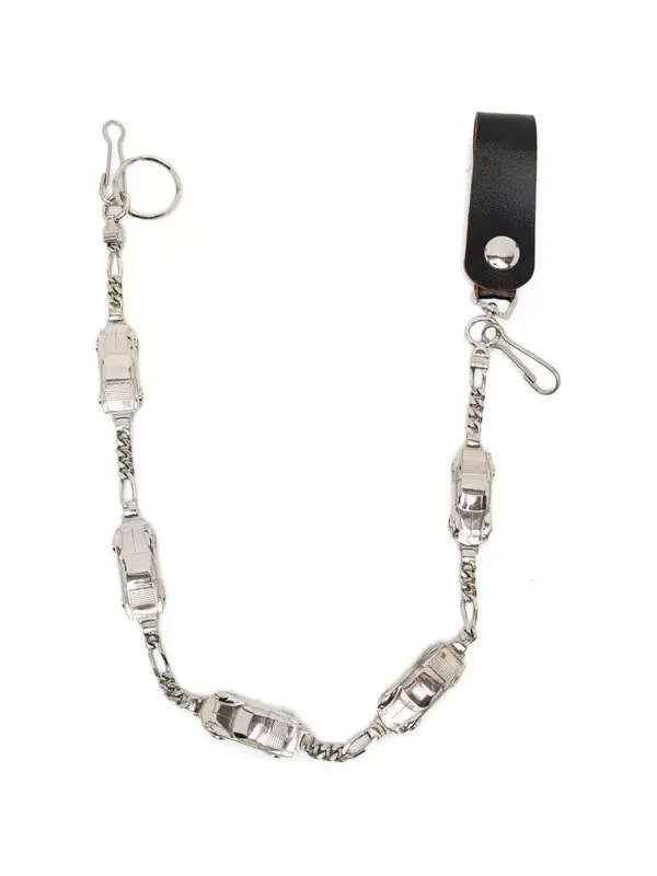 MIDORIKAWA Car-motif Chain Keyring - Silver