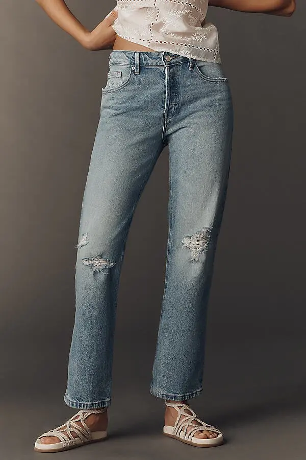 Good American Vintage Mid-rise Straight-leg Distressed Jeans