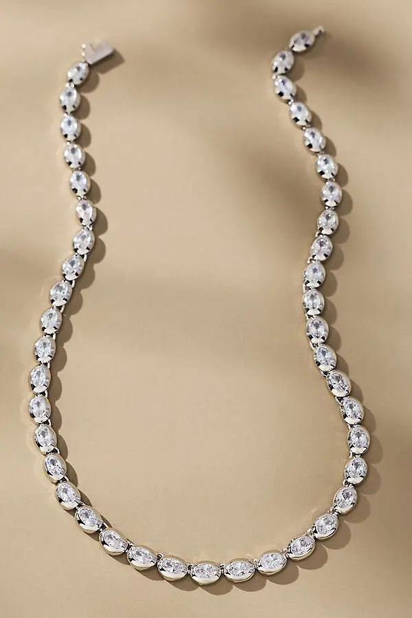 Melinda Maria Tennis Necklace - Silver