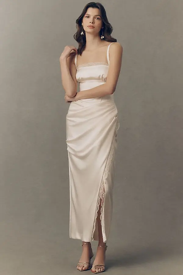 Bhldn Satin Stretch Maxi Dress