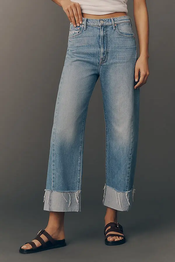 MOTHER Half-pipe Ankle High-rise Cuffed Tapered Jeans