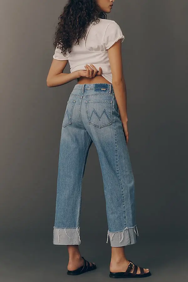 MOTHER Half-pipe Ankle High-rise Cuffed Tapered Jeans