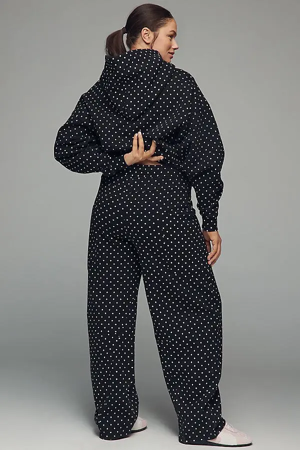 AFRM Cotton Ryan Plus Barrel Pants - Noir Micro Dot