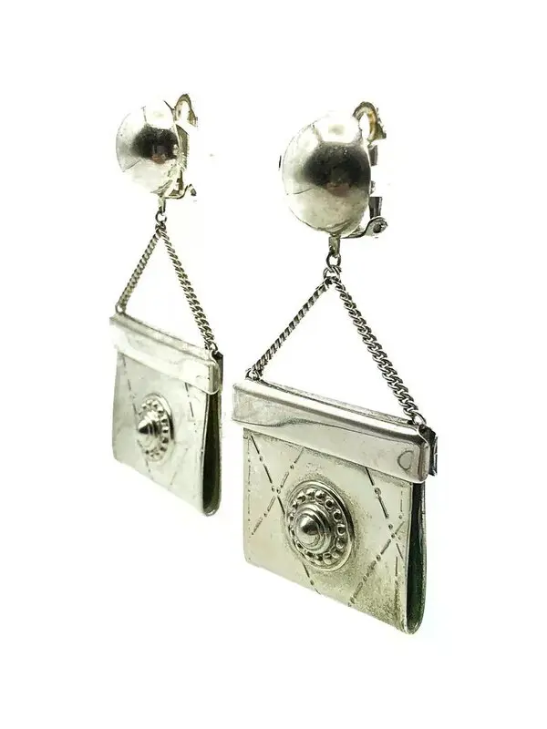JENNIFER GIBSON JEWELLERY 1980s Statement Handbag Clip-on Earrings