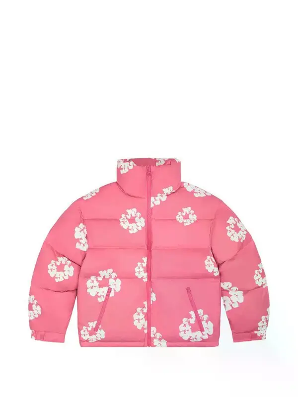 DENIM TEARS Wreath Puffer Jacket - Pink