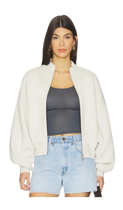 AGOLDE Jensen Zip Up Sweatshirt - Ivory