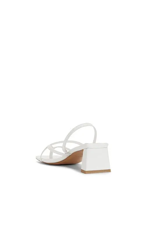 Raye Leather Slingback Sandals With Block Kitten Heel - White
