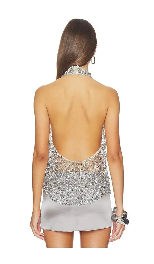 Lapointe Sequin Halter Neck Top