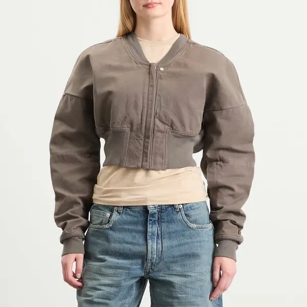 Rick Owens Cropped Flight Jacket - Dust