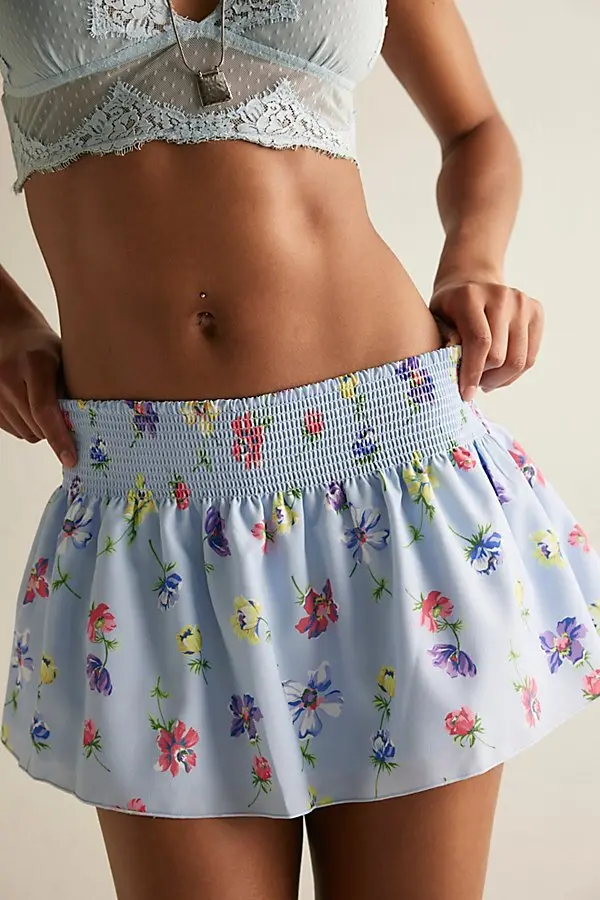 Frankies Bikinis Clover Crepe Mini Skirt - Fresh Florals