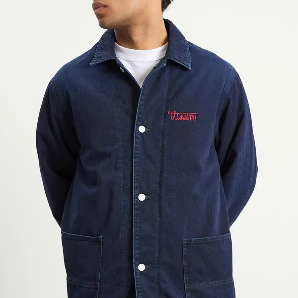 Visvim Osiris Down Coverall Damaged Shirt Jacket - Indigo