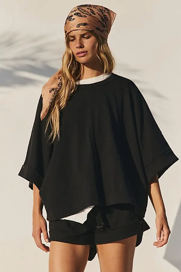 Free People Leandra Heavyweight Cotton Short Set - Black