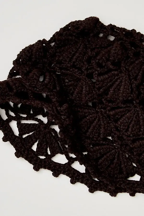 Free People Cora Crochet Cap - Chocolate