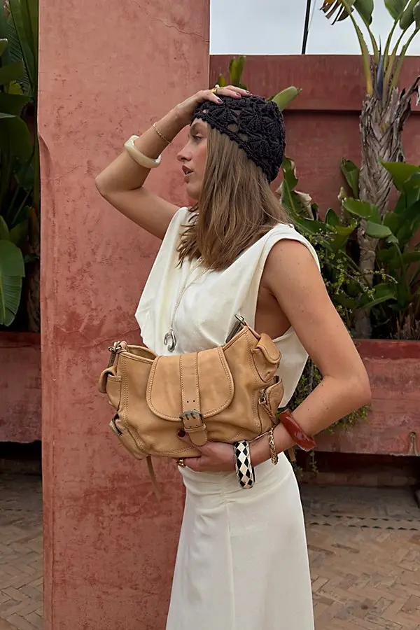 Free People Cora Crochet Cap - Chocolate