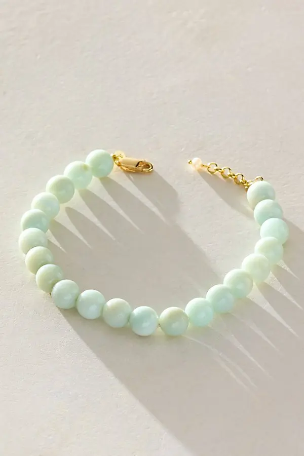 Free People Paloma Semiprecious Stone Anklet - Amazonite