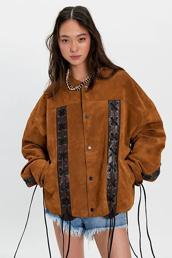 DEADWOOD Romy Suede Jacket - Brown